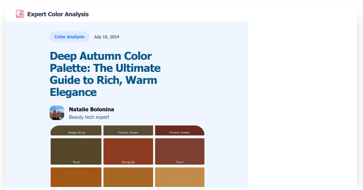 Deep Autumn Color Palette: The Ultimate Guide to Rich, Warm Elegance