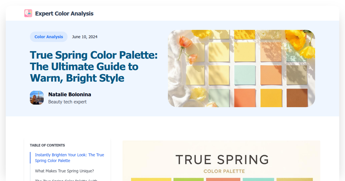 True Spring Color Palette: The Ultimate Guide to Warm, Bright Style